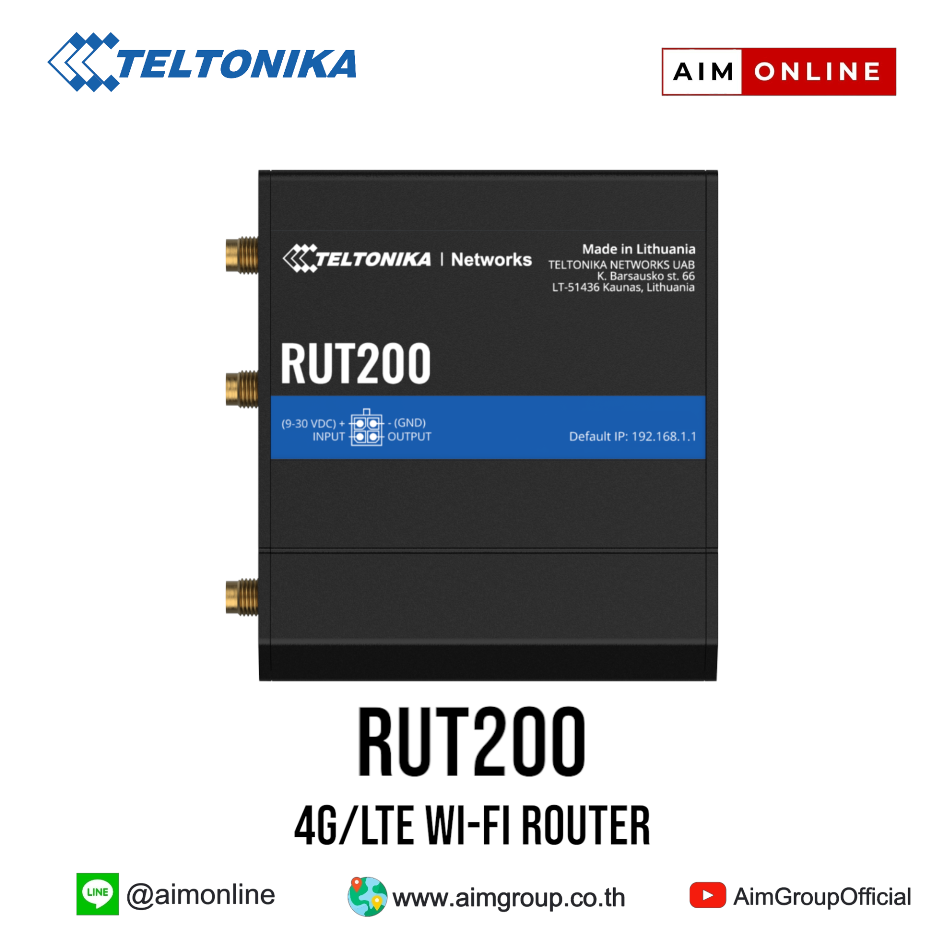 Router 4G รุ่น RUT200 Industrial Cellular ราคาพิเศษ 5,850.- - aimgroup