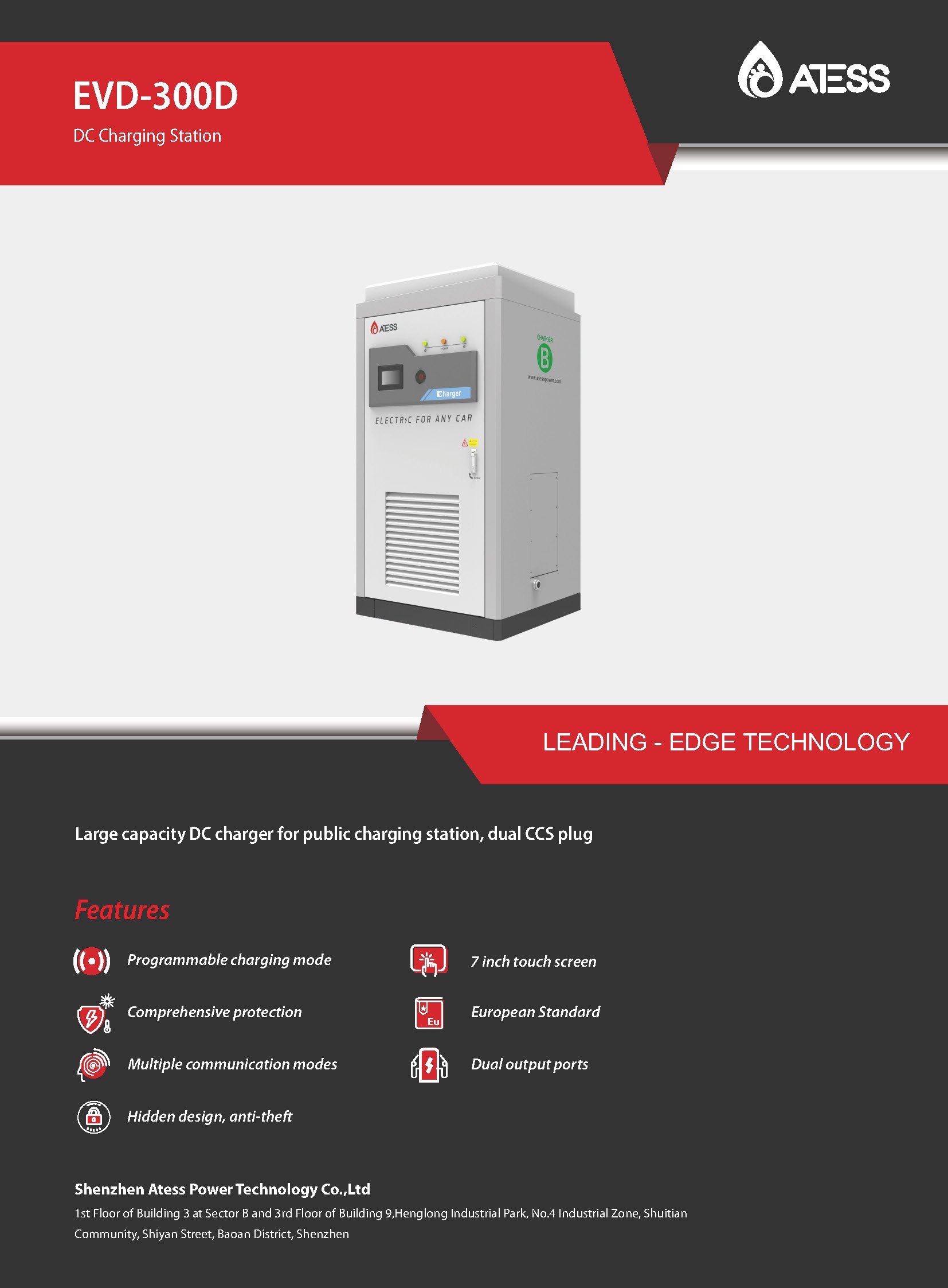 ATESS DC EV Charger 300kW รุ่นEVD-300D ราคาพิเศษ 1,995,000.- - aimgroup