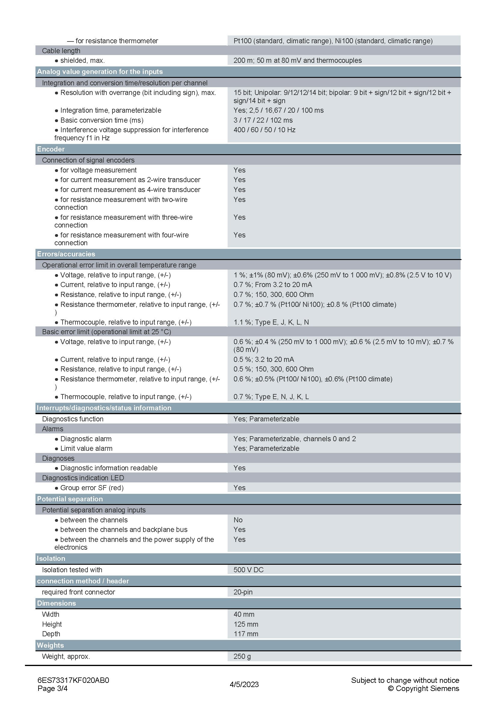 6ES7331-7KF02-0AB0 SIMATIC S7-300, Analog input SM 331, - aimgroup