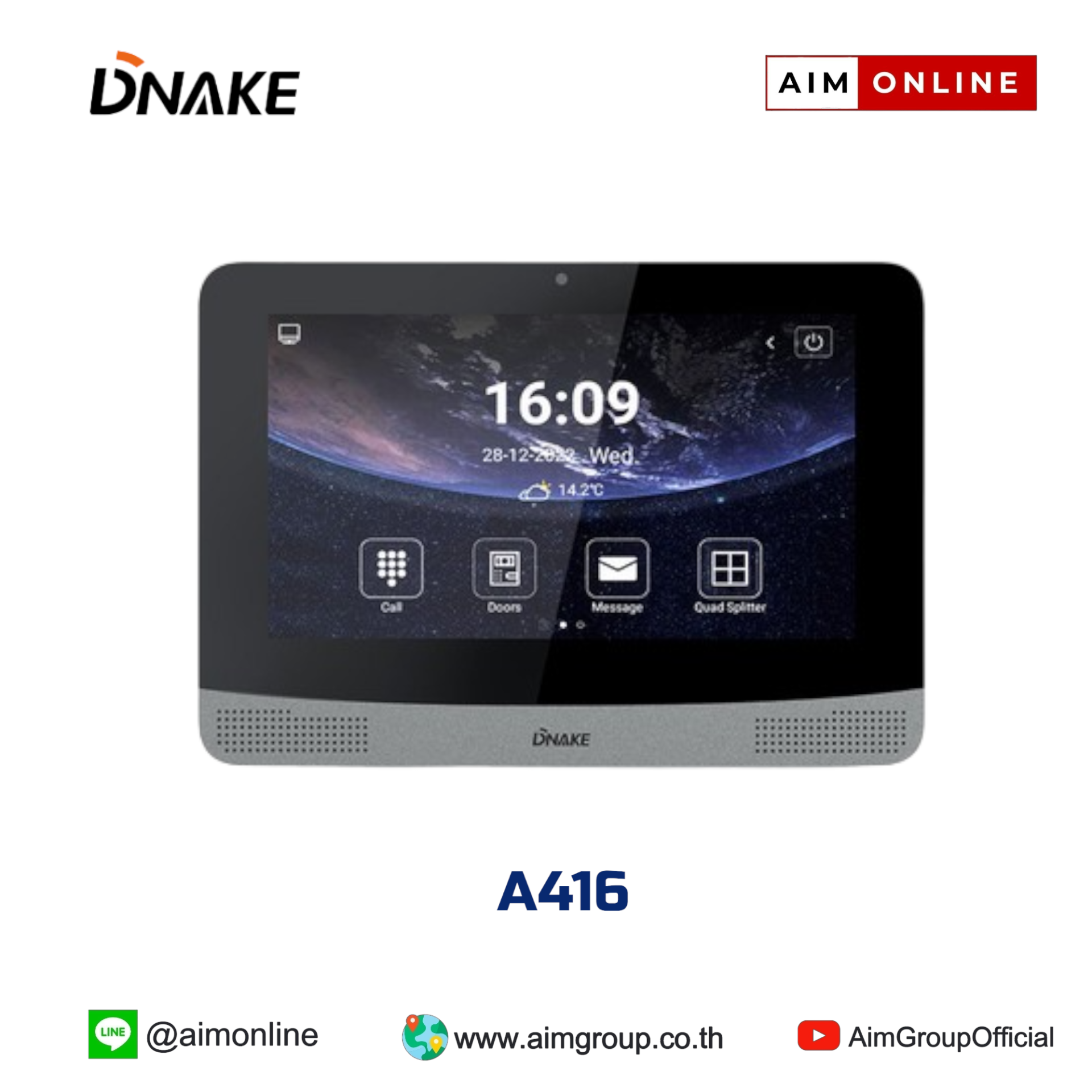 DNAKE A416 IsiP Indoor Monitor (Android 10) 7” รุ่น A416 - aimgroup