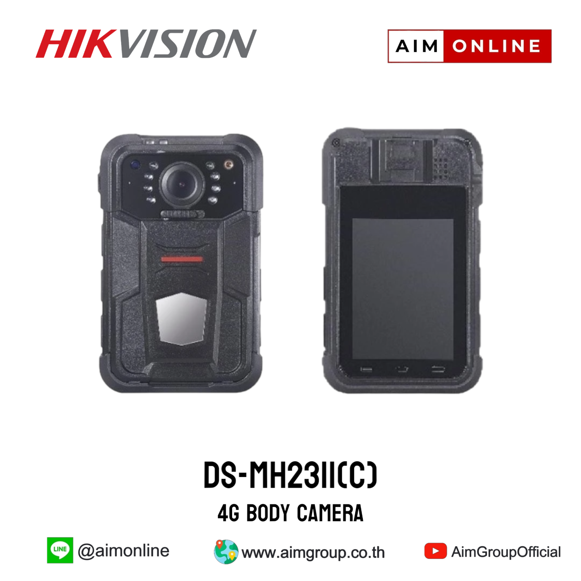 HIKVISION 4G Dismountable Battery Body Camera รุ่น DS-MH2311 - aimgroup