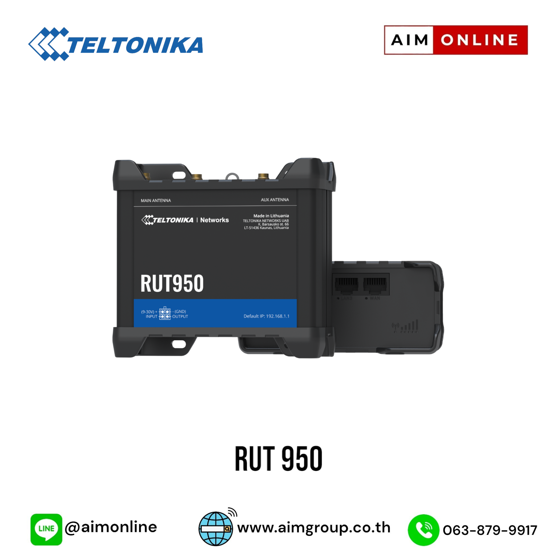 RUT950 LTE 4G Router เราท์เตอร์ 2 ซิม ราคา 9,150.- - aimgroup