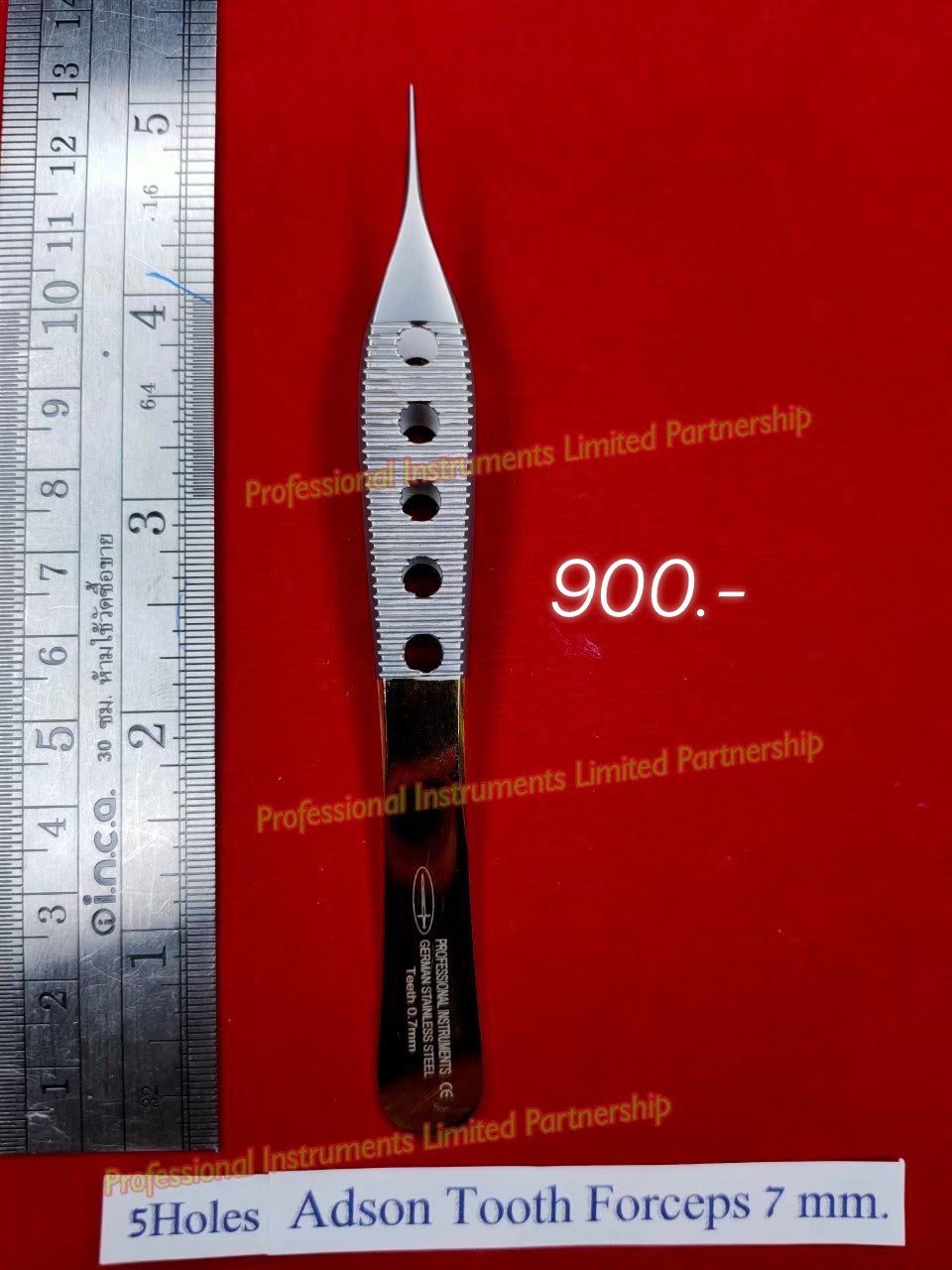 5 Holes Adson Tooth Forceps 0.7mm-Gold - professionalinstrumentsthailand