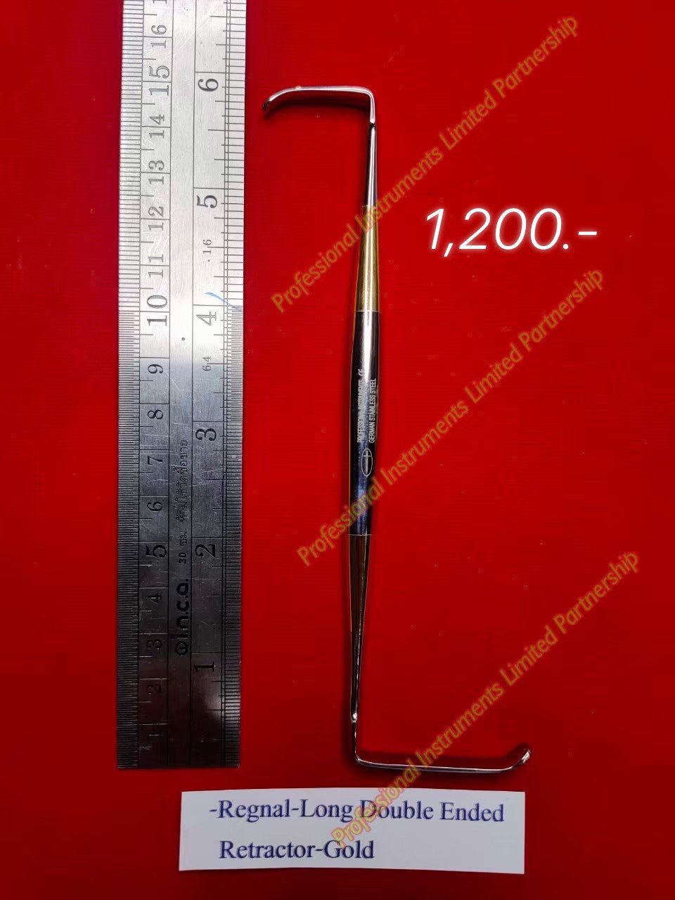 Regnal Double Ended Retractor-Long-Gold