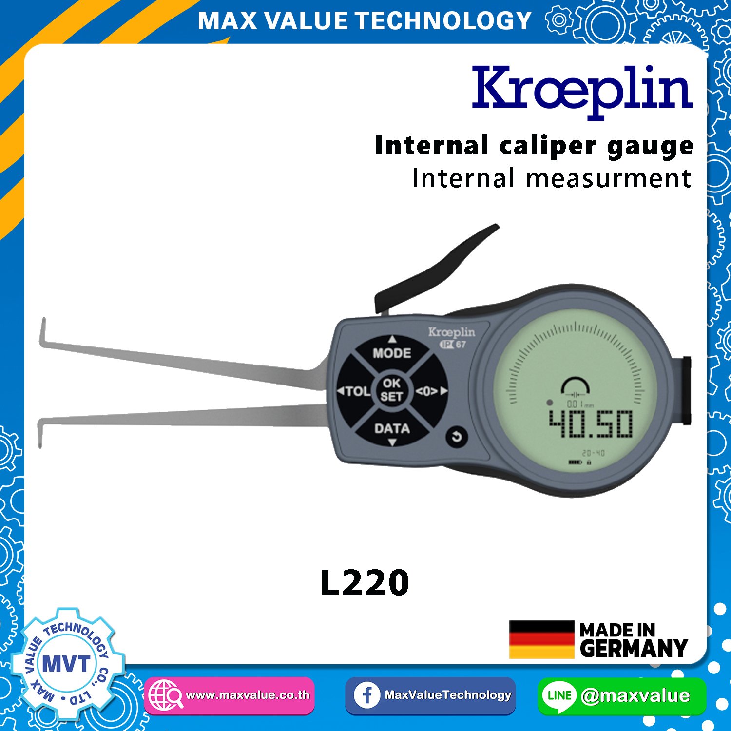 L220 - Internal Caliper Gauge (Electronic) 20-40 mm - maxvalue