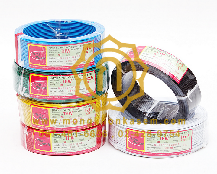 สายไฟ THW (สายเดี่ยว) ยี่ห้อ ไทยยูเนี่ยน (Thai Union) - mongkhonkasem