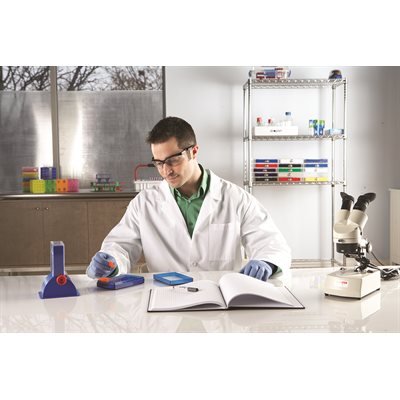 Microscope Slide Box Polycarbonate 25-Place, Blue - smartscience