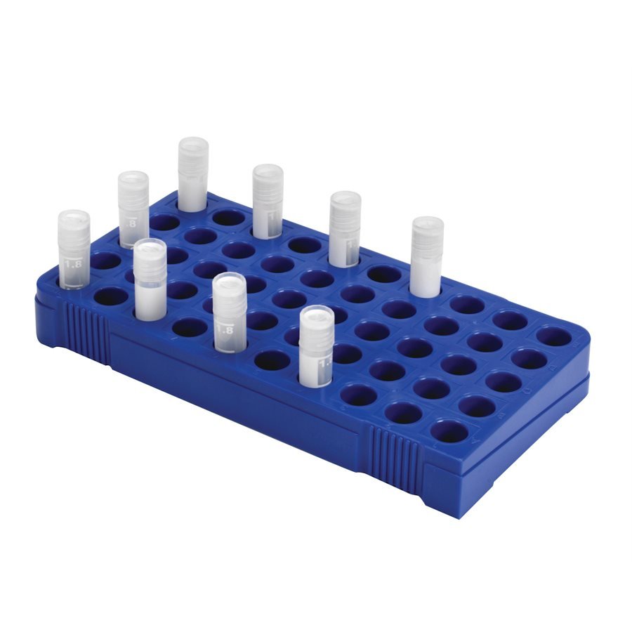 Cryogenic Vial Rack 50-Place, pk4, Blue - smartscience
