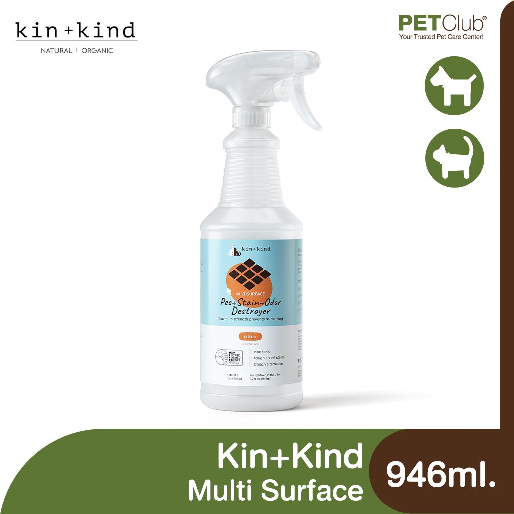 Kin+Kind Pee+Stain+Odor Destroyer (Multi-Surface) - Citrus 946ml. - petclub