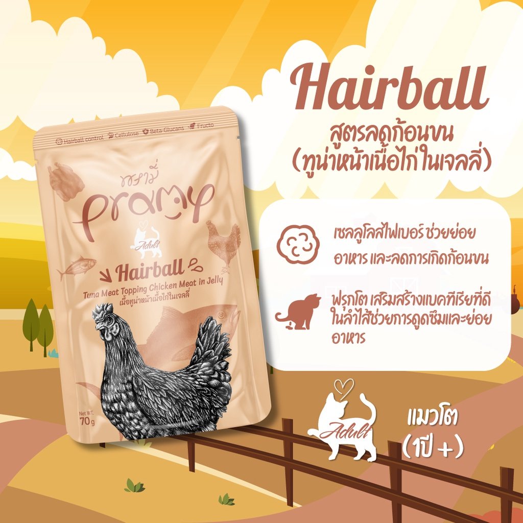 Pramy อาหารเปียกแมว เกรดซุปเปอร์พรีเมี่ยม 9 รสชาติ (70g.x12ซอง) - petclub