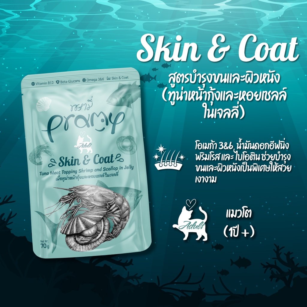 Pramy อาหารเปียกแมว เกรดซุปเปอร์พรีเมี่ยม 9 รสชาติ (70g.x12ซอง) - petclub