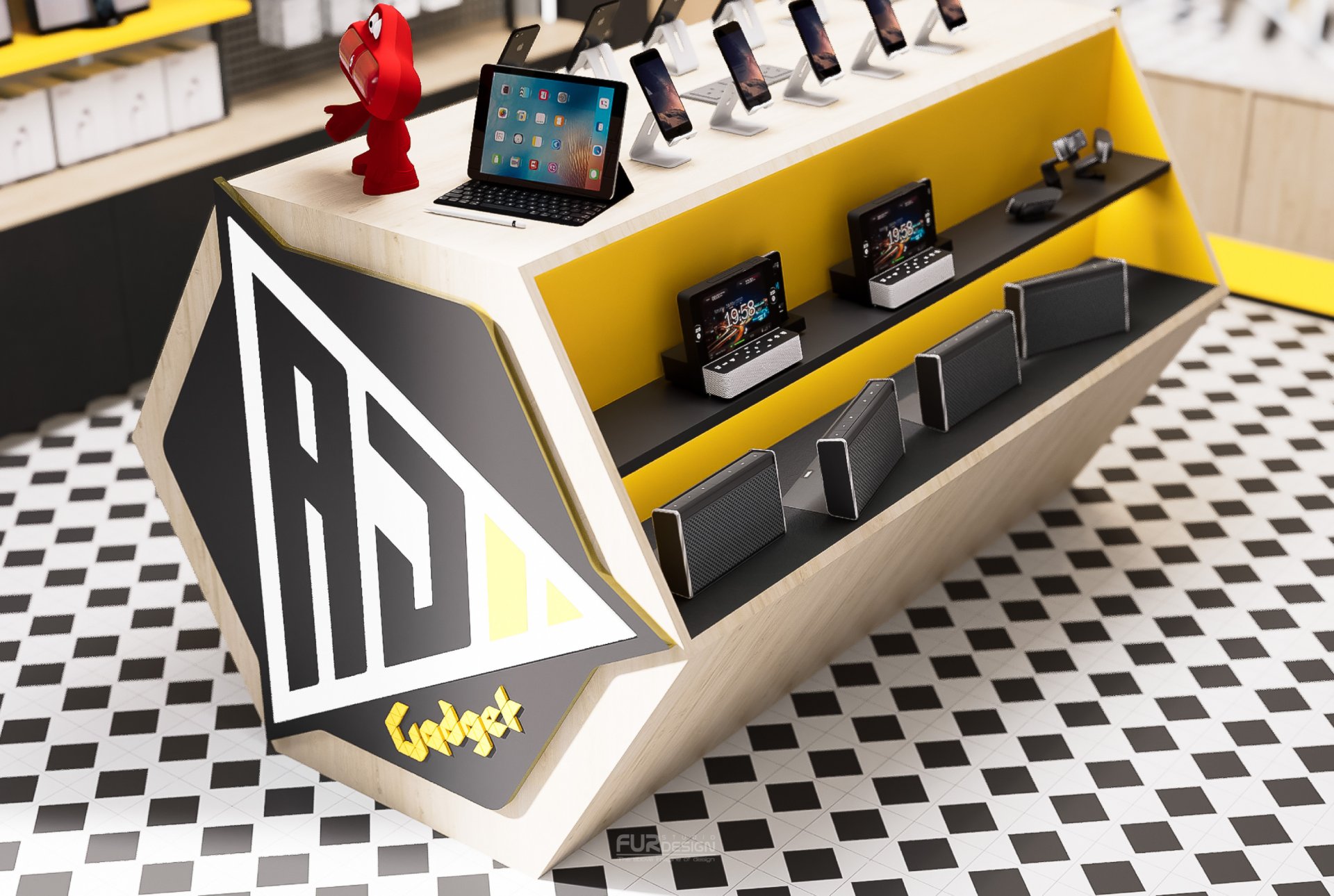 ออกแบบ ผลิต และติดตั้งร้าน : ร้าน AJ Mobile Shop บางปะอิน อยุธยา