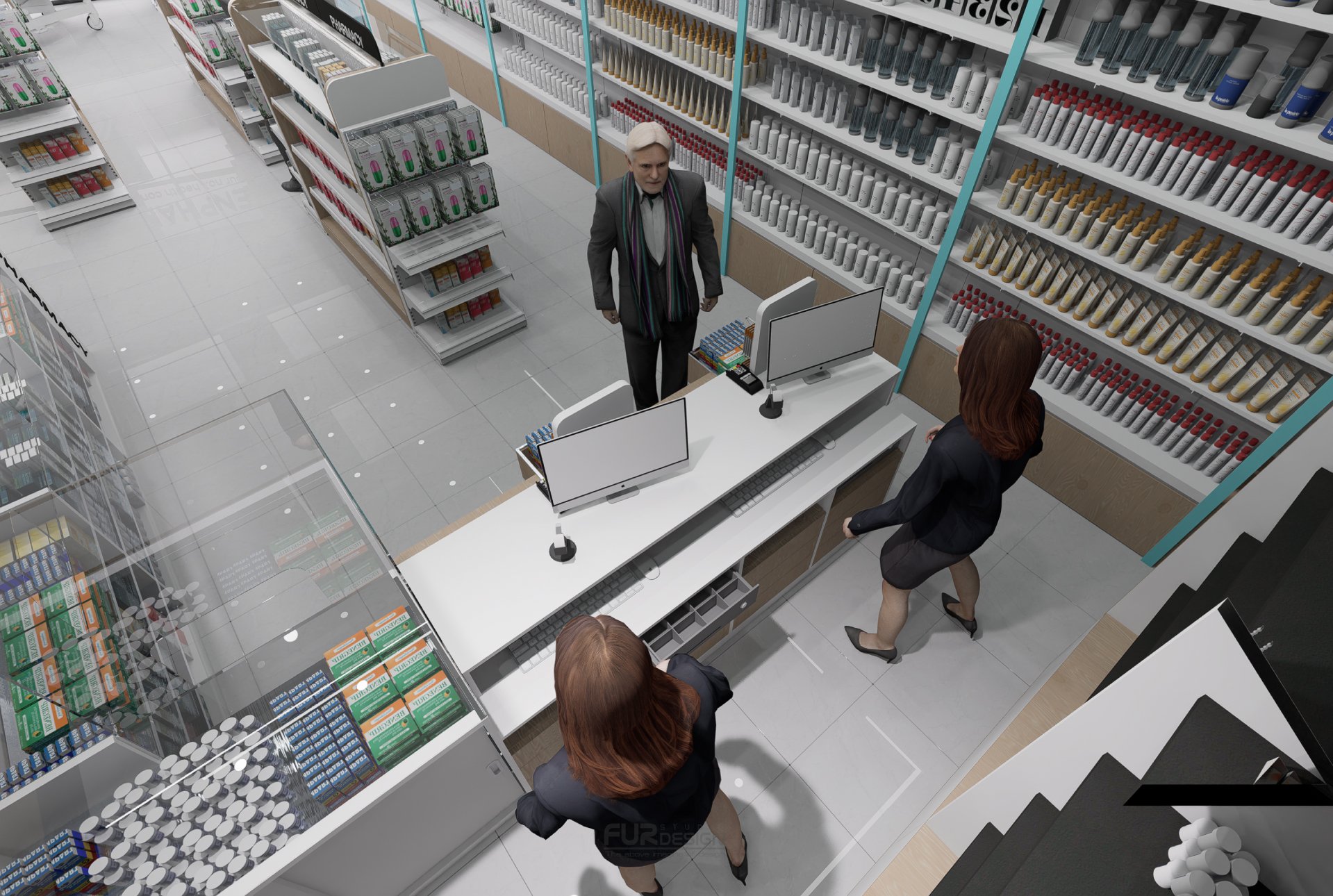 ออกแบบ ผลิต และติดตั้งร้าน : ร้าน Genpharma กทม.