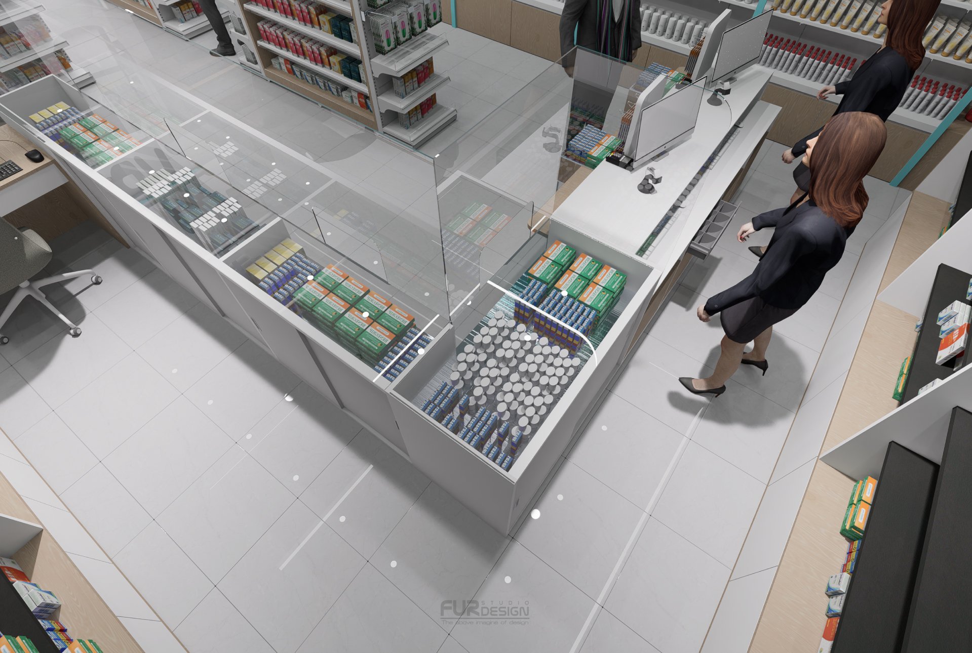 ออกแบบ ผลิต และติดตั้งร้าน : ร้าน Genpharma กทม.