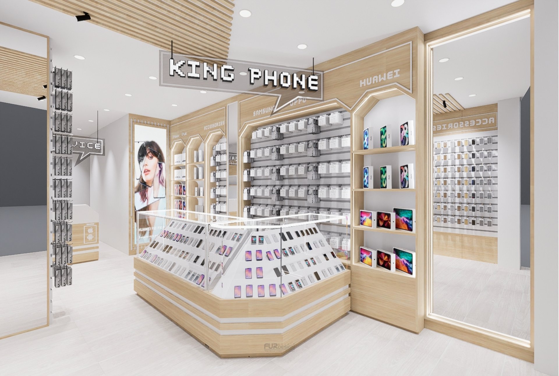 ออกแบบ ผลิต และติดตั้งร้าน : ร้าน King Phone อ.เมือง จ.บึงกาฬ