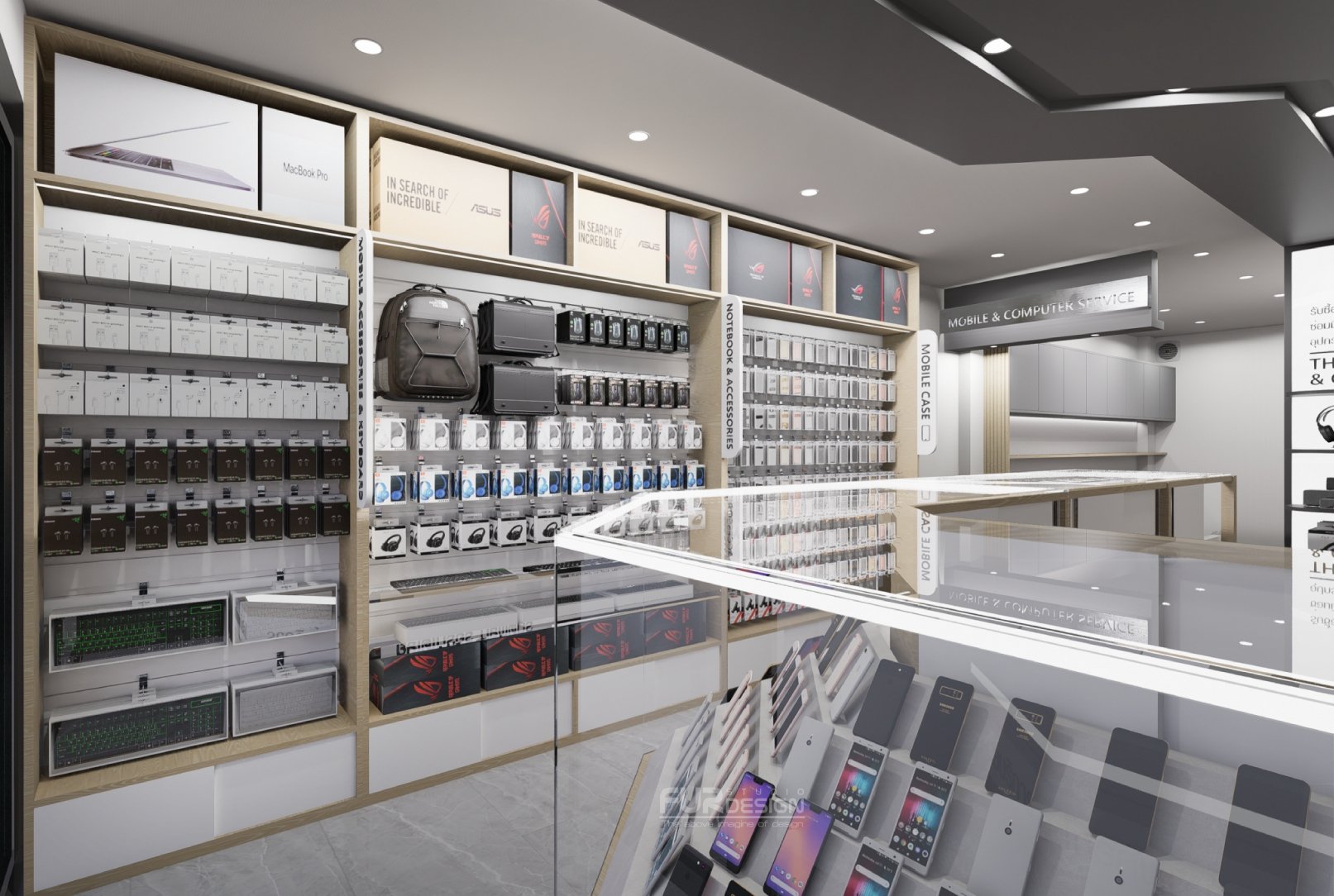 ออกแบบ ผลิต และติดตั้งร้าน : ร้าน The Best Mobile & Computer Shop กทม.