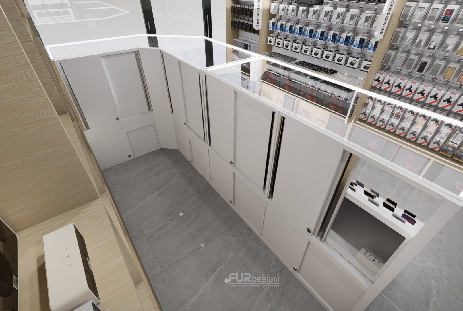 ออกแบบ ผลิต และติดตั้งร้าน : ร้าน The Best Mobile & Computer Shop กทม.