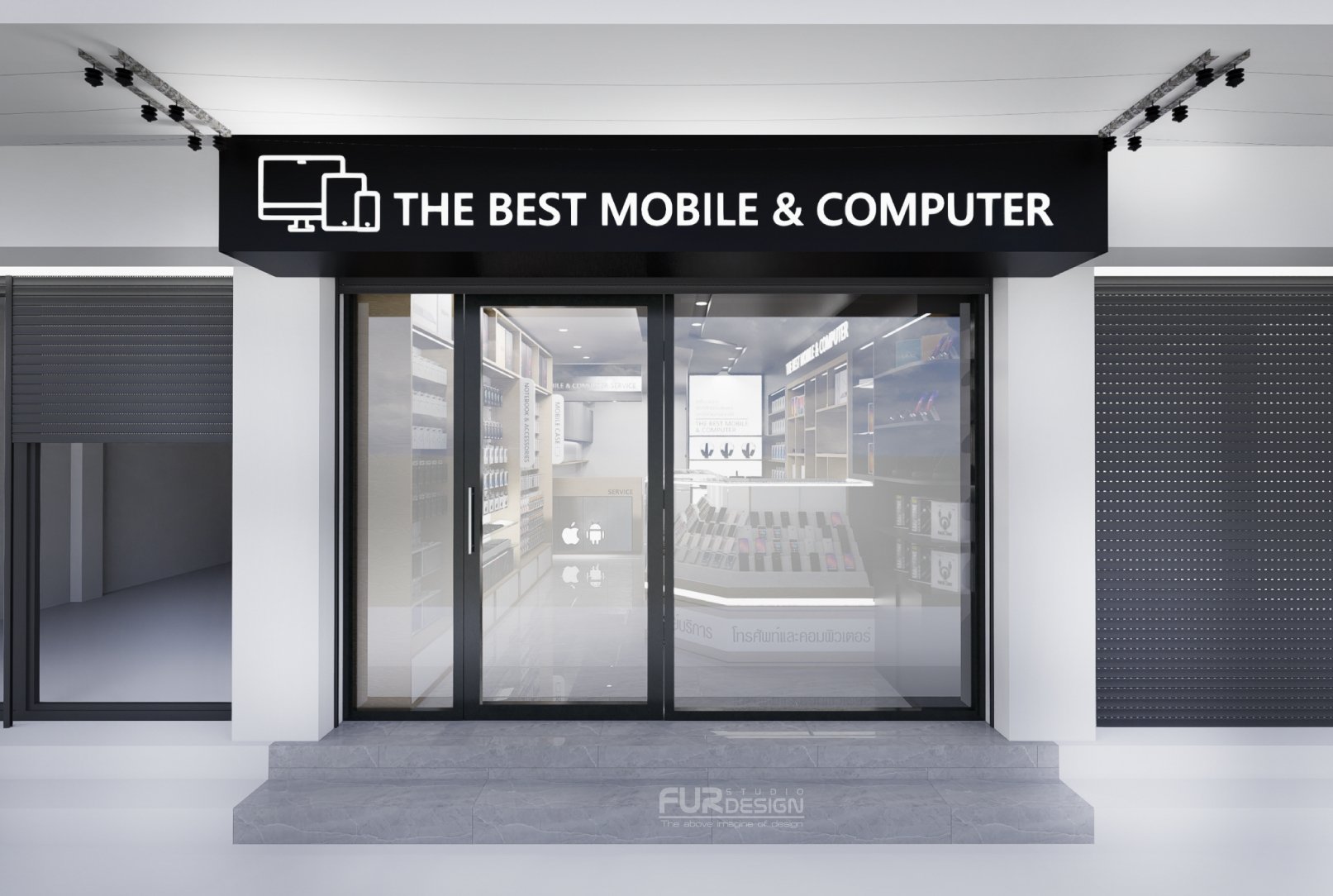 ออกแบบ ผลิต และติดตั้งร้าน : ร้าน The Best Mobile & Computer Shop กทม.