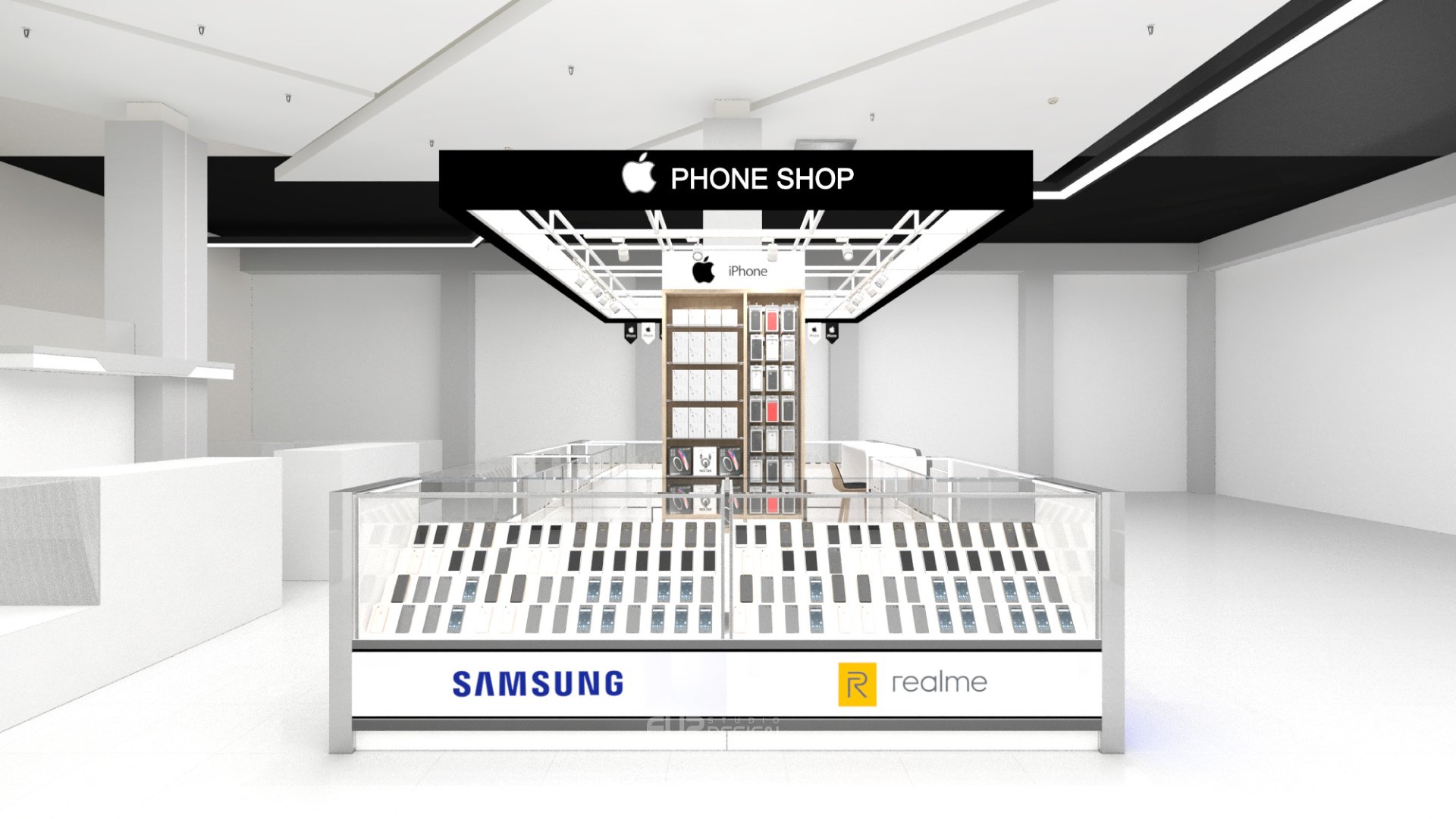 ออกแบบ ผลิต และติดตั้งร้าน : ร้าน iPhone Shop ห้างฯ โรบินสัน สกลนคร