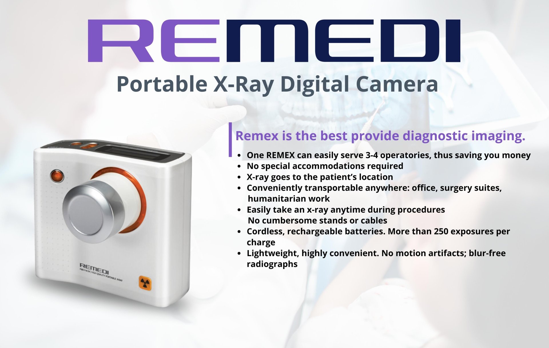 Portable X-Ray REMEDI Digital Camera - dentiumthailand