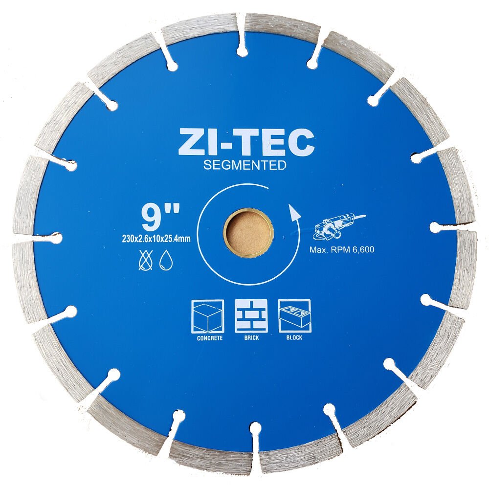ZI-TEC ZI Segmented DIAMOND BLADE 9" ใบเพชรตัดคอนกรีต 9 นิ้ว - tp-toolsshop