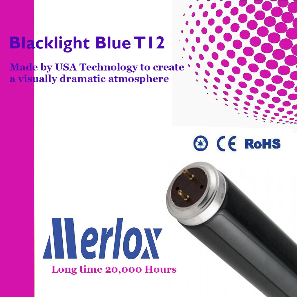 หลอดแบล๊คไลท์ Blacklight Blue T12 40W G13 Merlox - merloxlight