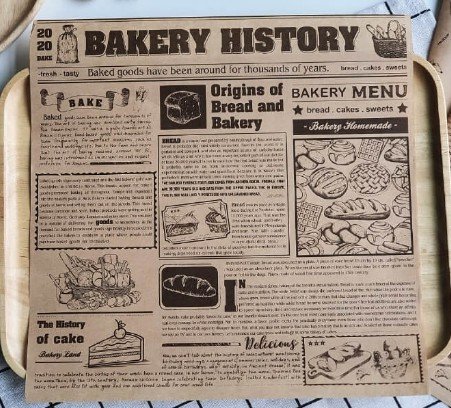 FE-A6-004 : newspaper pattern 100 Pcs - bakeryland
