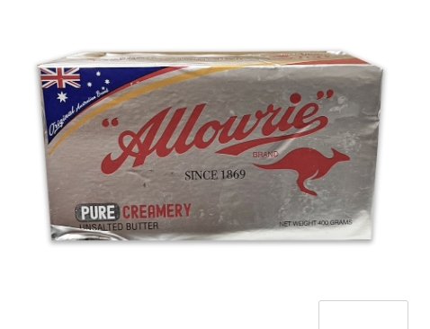 Allowrie Unsalted Butter 400 g - bakeryland