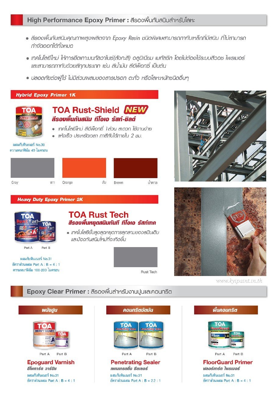 ทีโอเอ อีโพการ์ด วานิช สีรองพื้นอีพ็อกซี่ 2 ส่วน - kyipaint