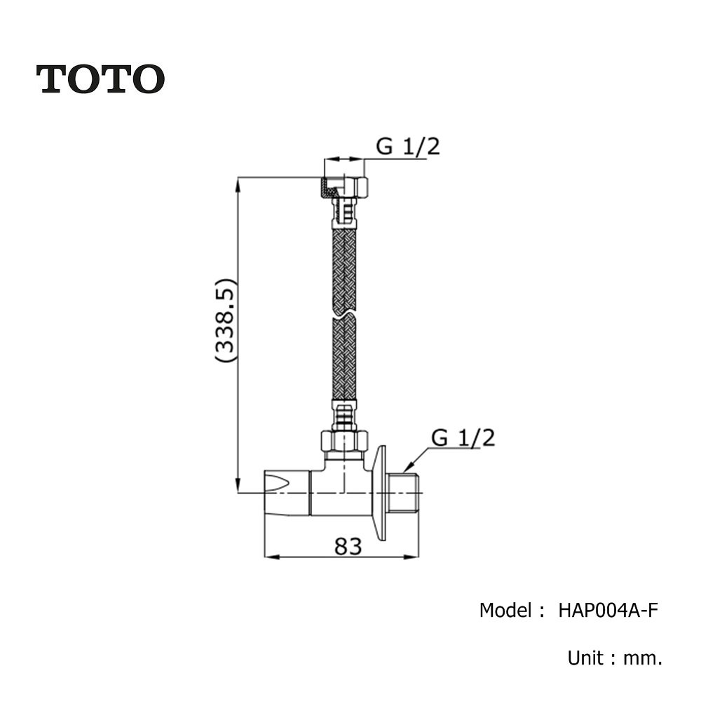 HAP004A-F วาล์วเปิด-ปิดน้ำ พร้อมสายน้ำดี - bangkokceramic