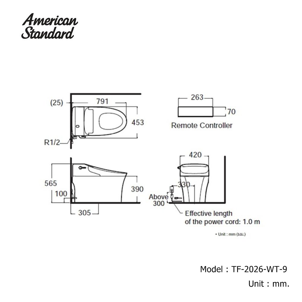 TF-2026-WT-9 สุขภัณฑ์อัตโนมัติชิ้นเดียว ใช้น้ำ 6 L รุ่น Aerozen G2 - bangkokceramic