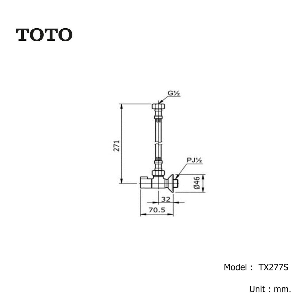 TX277S วาล์วเปิด-ปิดน้ำ พร้อมสายน้ำดี - bangkokceramic