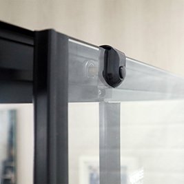 SLIDE DOOR + SHOWER EDGE (BLACK) - wspbath