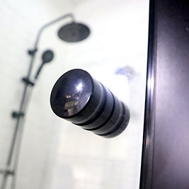 SLIDE DOOR + SHOWER EDGE (BLACK) - wspbath