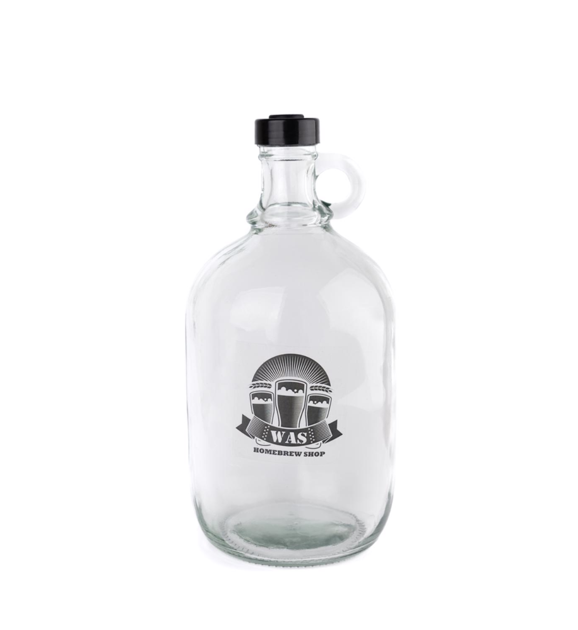 Glass Carboy 2 Liters with Hole Cap - washomebrew