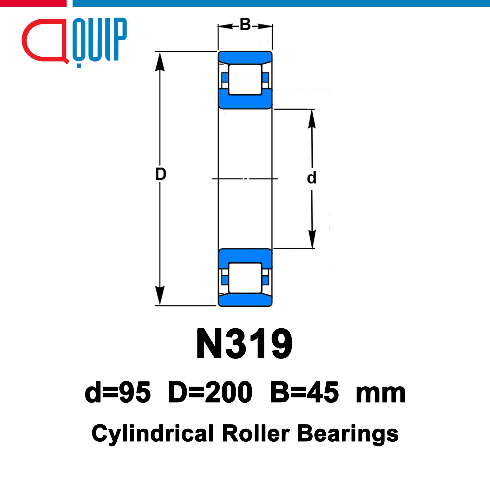 N319 UBC (N319EM) Cylindrical Roller Bearings ตลับลูกปืนเม็ดทรงกระบอก ...