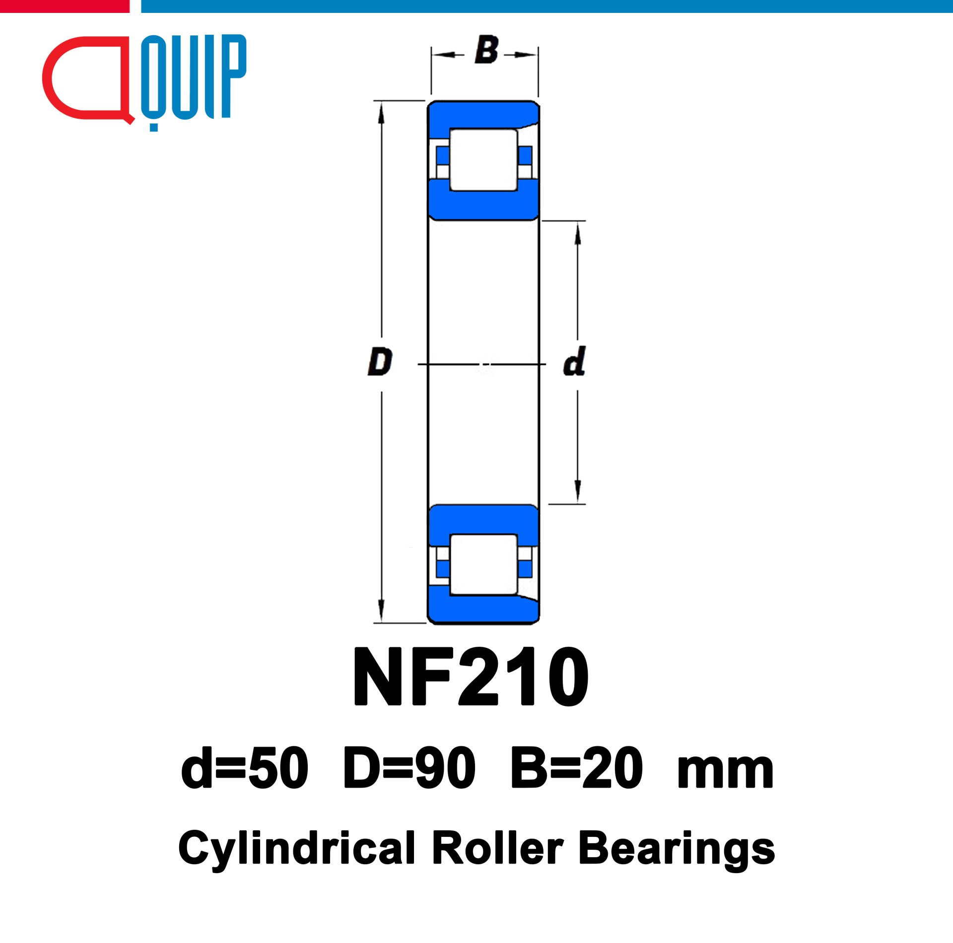 NF210 UBC (NF210EM) Cylindrical Roller Bearings ตลับลูกปืนเม็ดทรงกระบอก ...