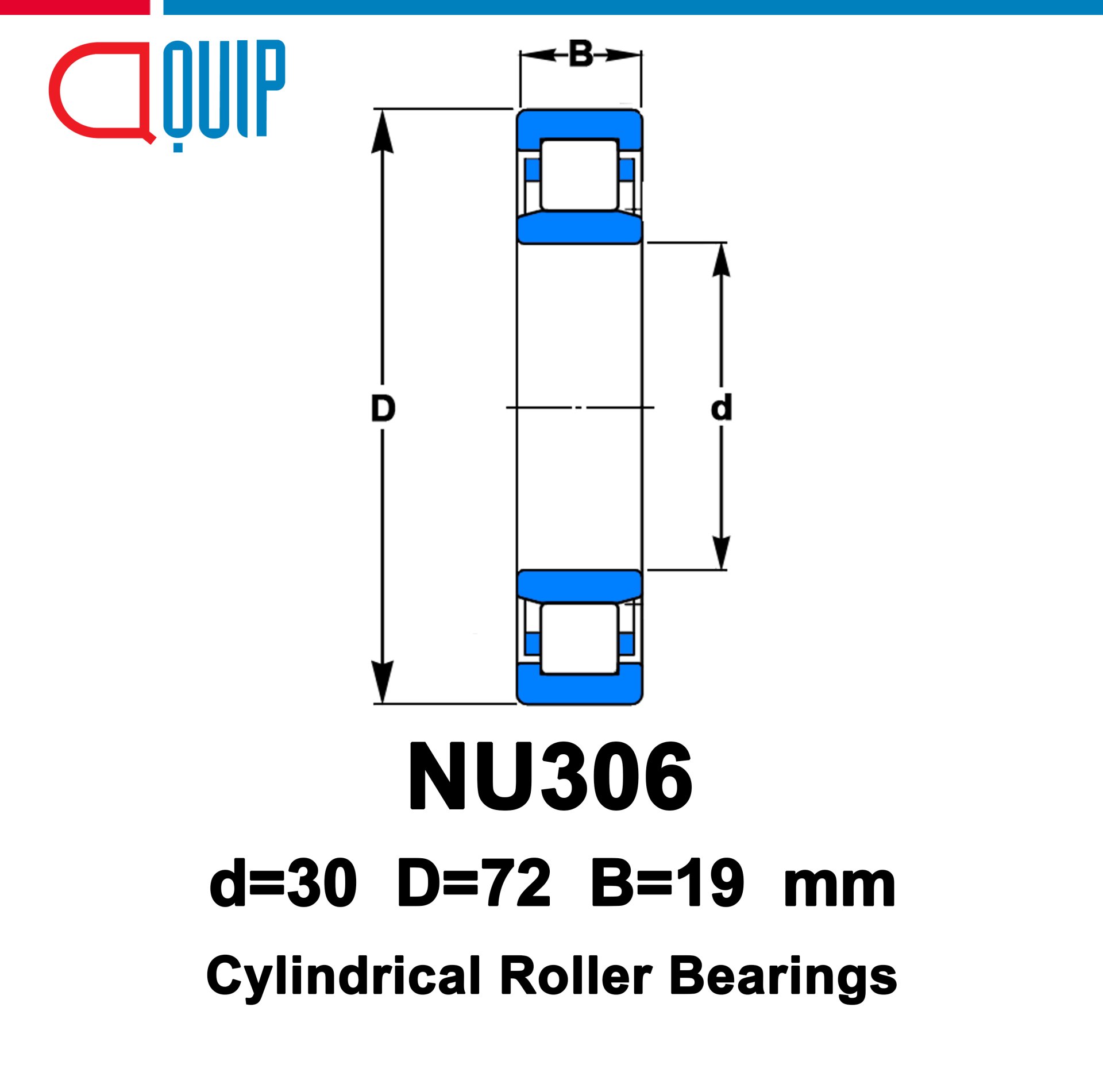 NU306 UBC (NU306EM) Cylindrical Roller Bearings ตลับลูกปืนเม็ดทรงกระบอก ...