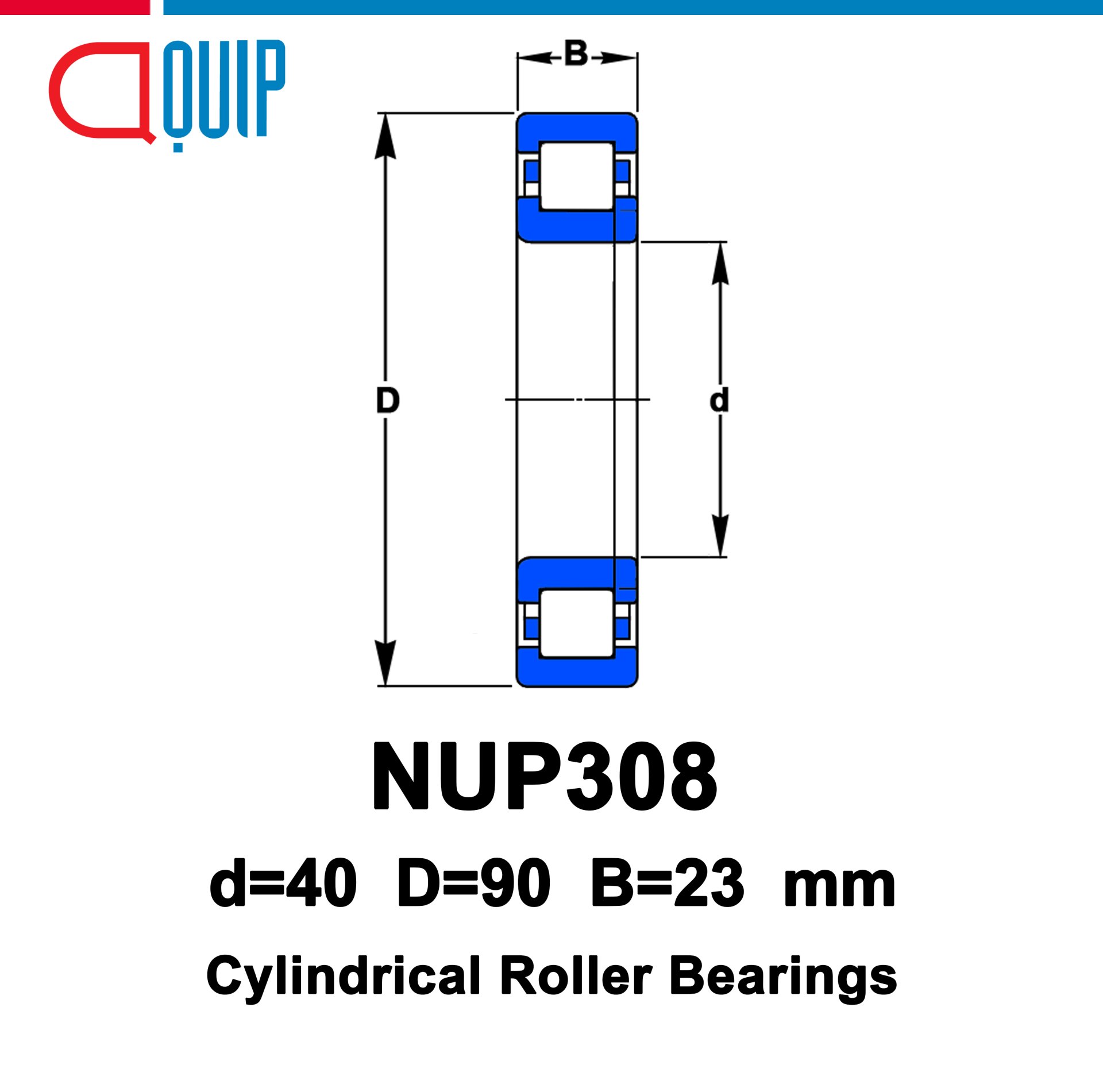 NUP308 UBC (NUP308EM) Cylindrical Roller Bearings ตลับลูกปืนเม็ดทรง ...