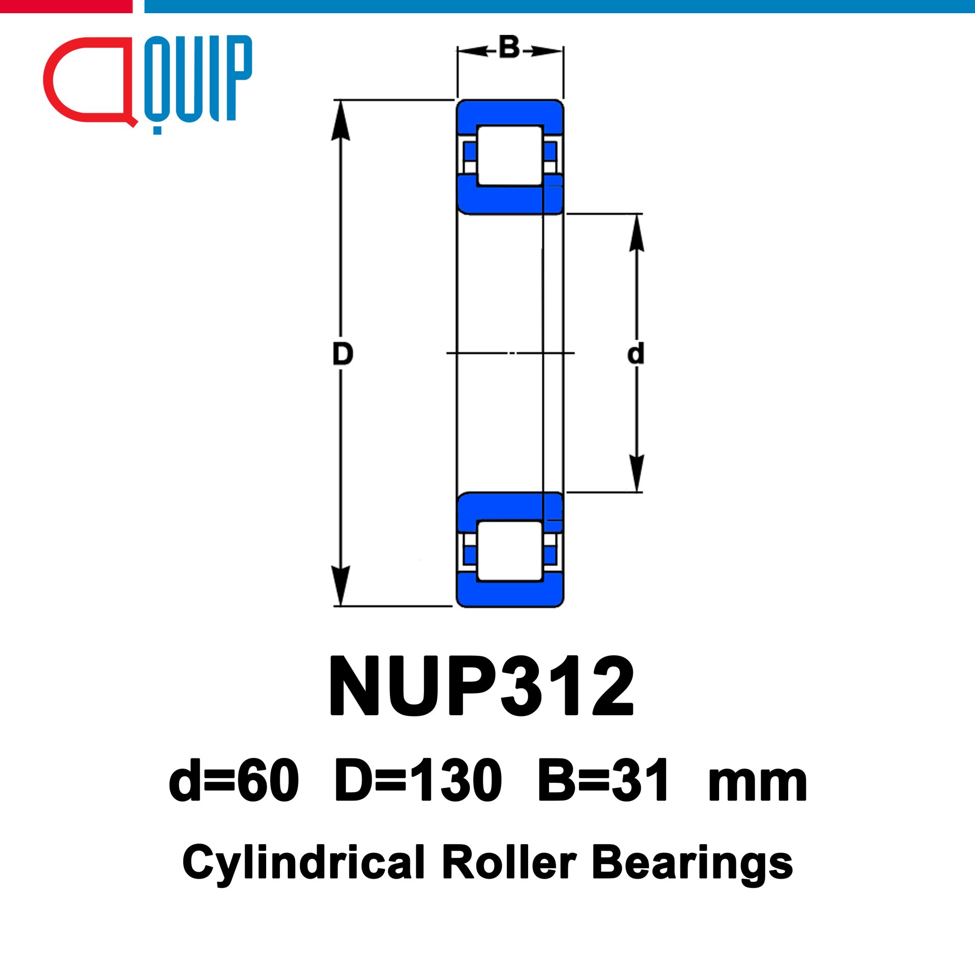 NUP312 UBC (NUP312EM) Cylindrical Roller Bearings ตลับลูกปืนเม็ดทรง ...