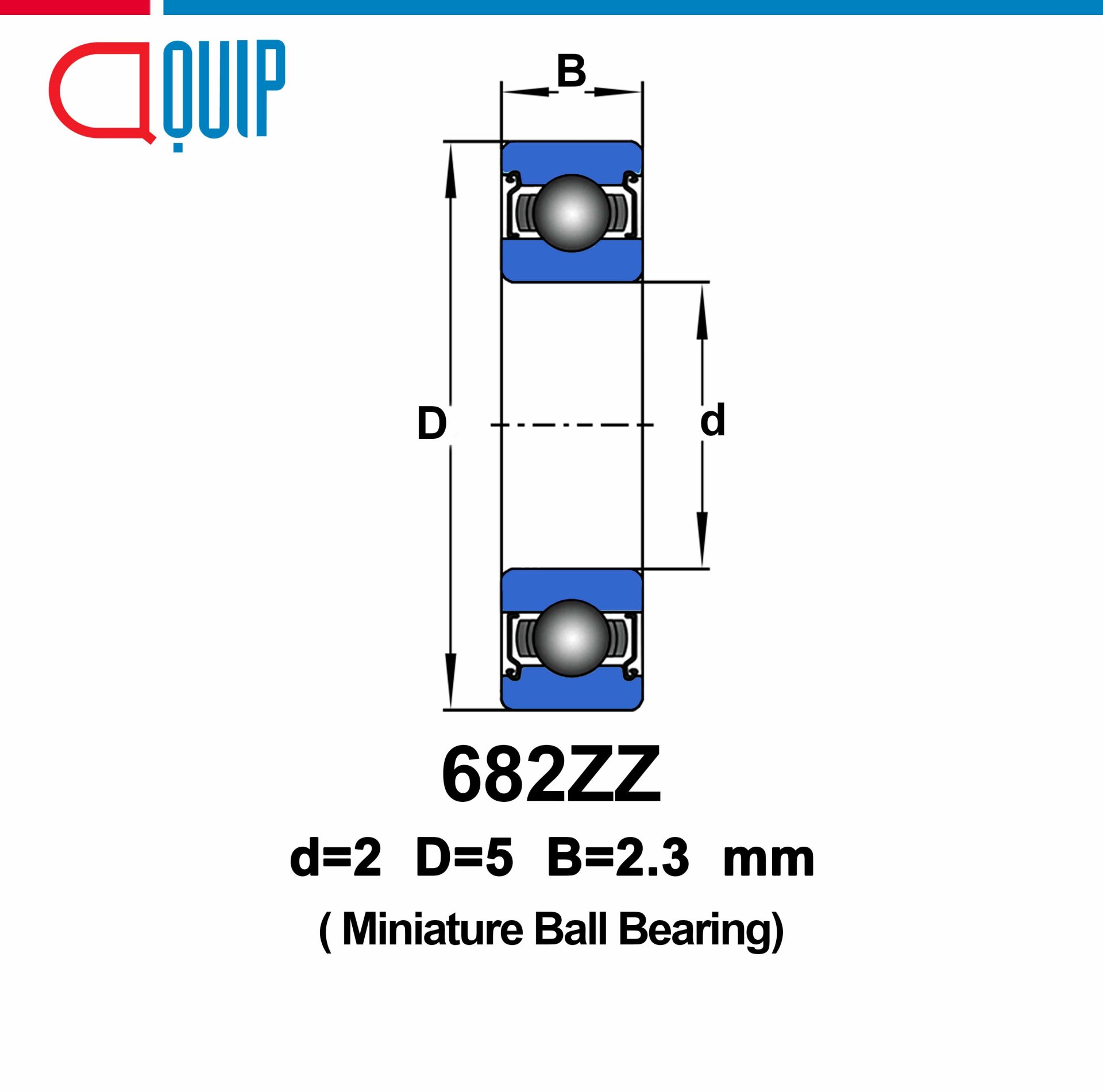 682ZZ ตลับลูกปืน เม็ดกลม ขนาดเล็ก (MINIATURE BALL BEARINGS) ขนาด 2x5x2 ...