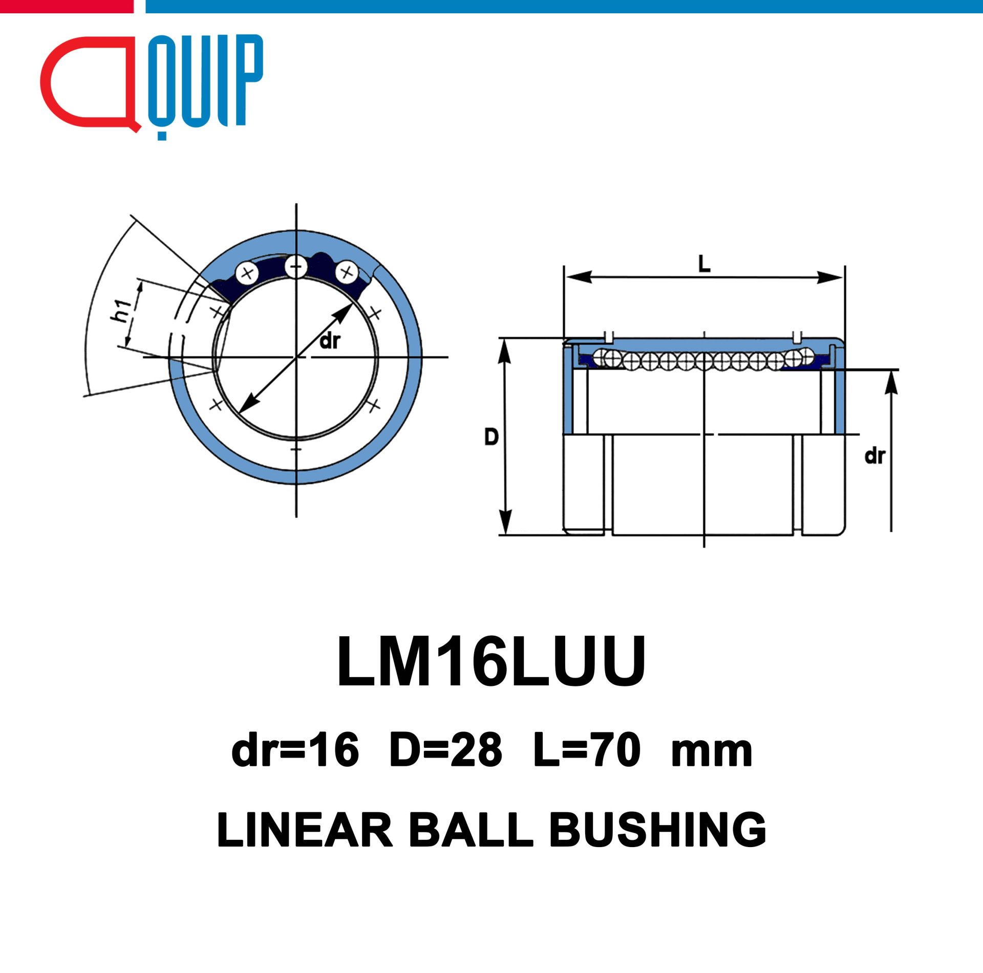 LM16LUU LINEAR BALL BUSHING LM Type - aquipthai