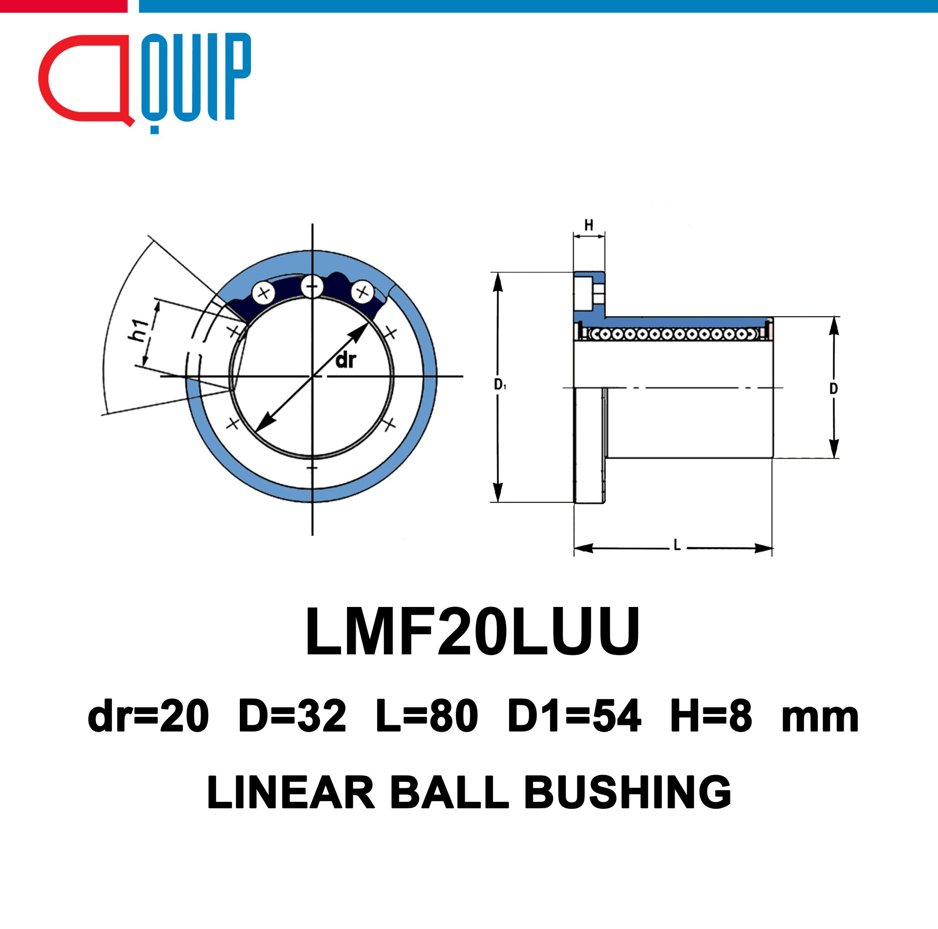 LMF20LUU LINEAR BALL BUSHING FLANGE LMF Type - aquipthai