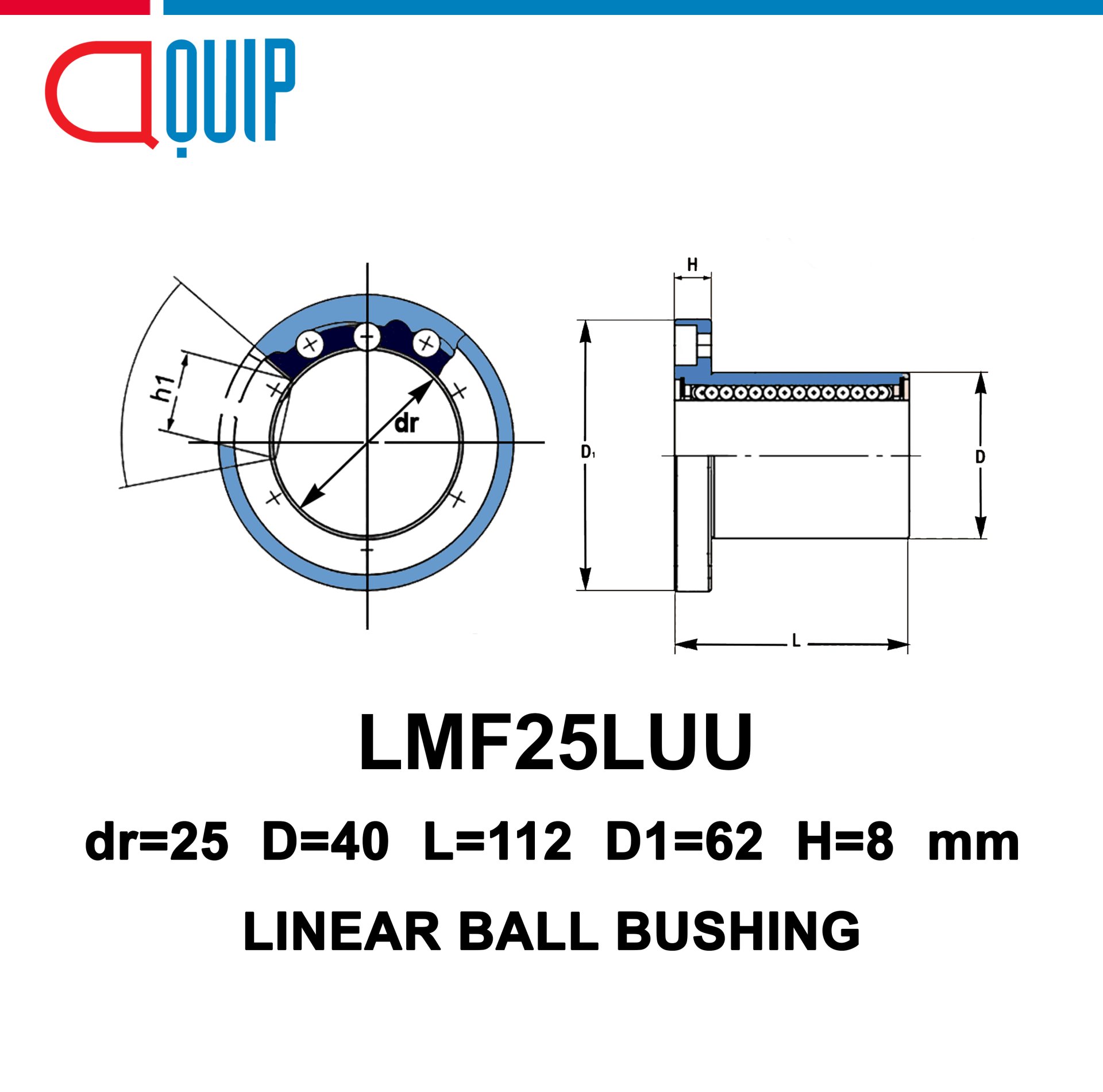 LMF25LUU LINEAR BALL BUSHING FLANGE LMF Type - aquipthai