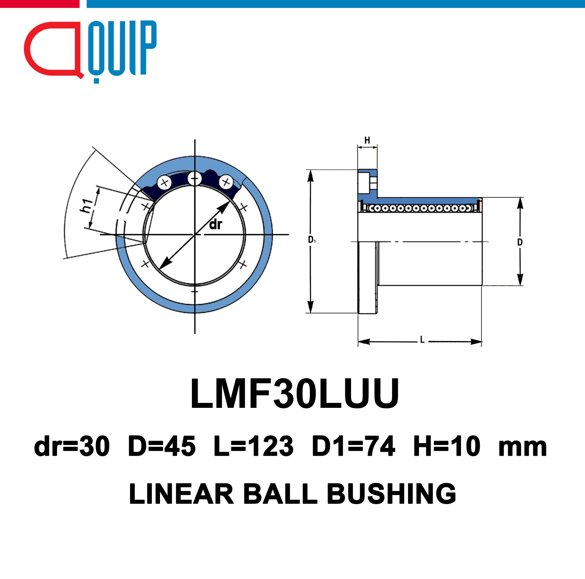 LMF30LUU LINEAR BALL BUSHING FLANGE LMF Type - aquipthai