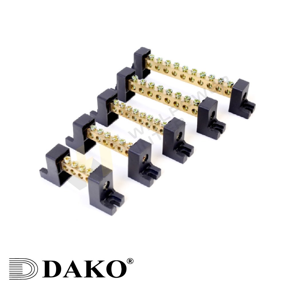 DAKO | บาร์กราวด์ Grounding Busbar 4P-12P ทองเหลืองแท้