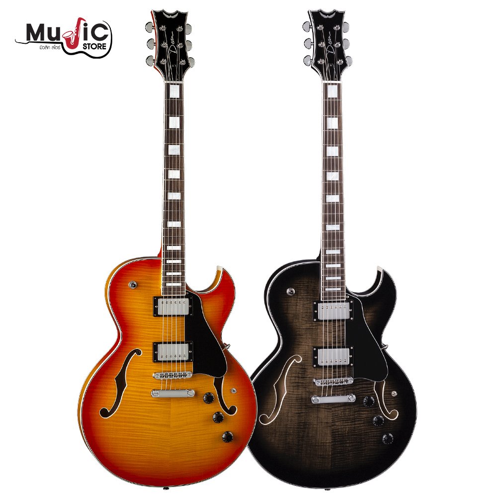 กีต้าร์ไฟฟ้า Dean Colt Hollow Body Flame Top with Piezo - musicstoreshop