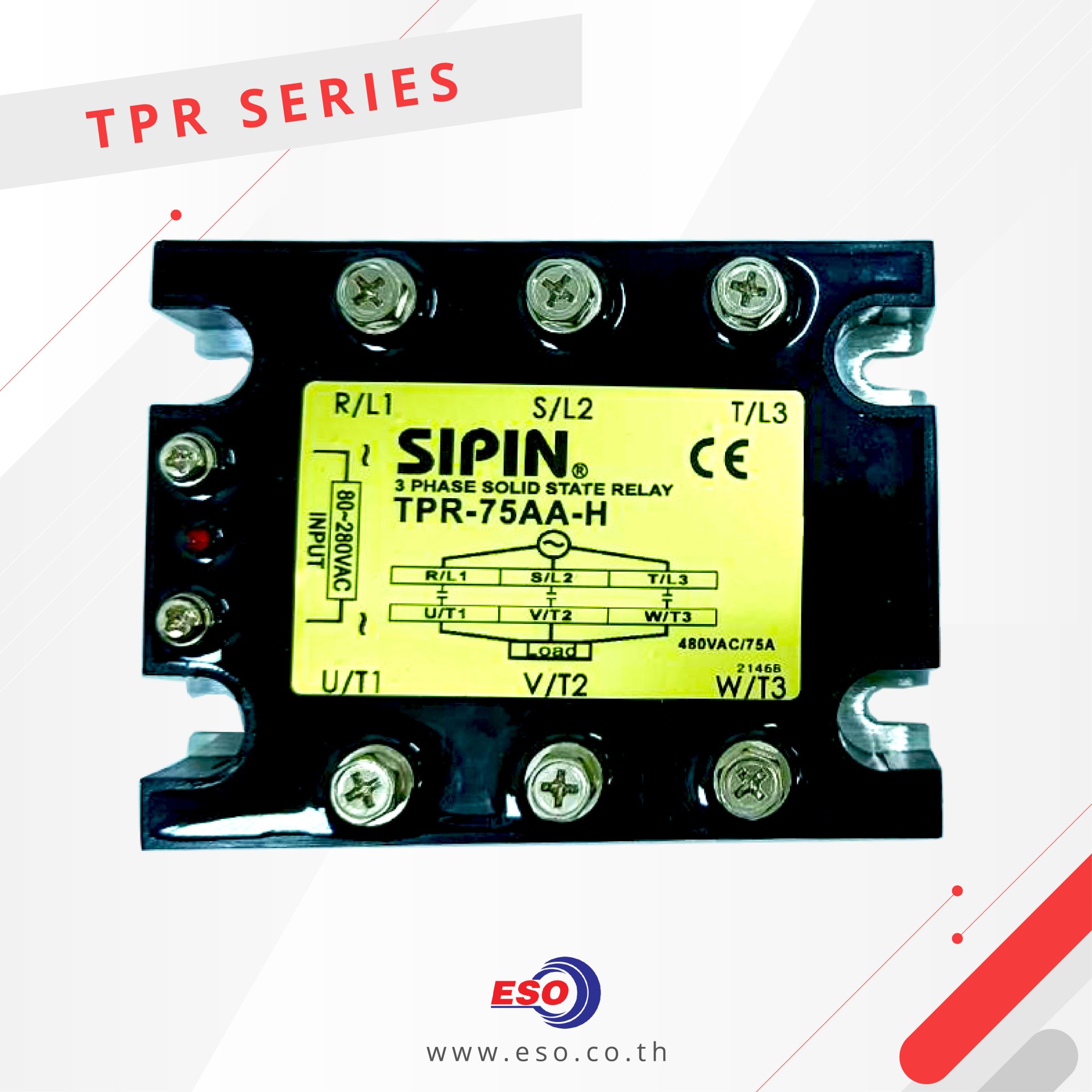 TPR Series 3 Phase Solid State Relay, AC Output(H) , SIPIN - eso