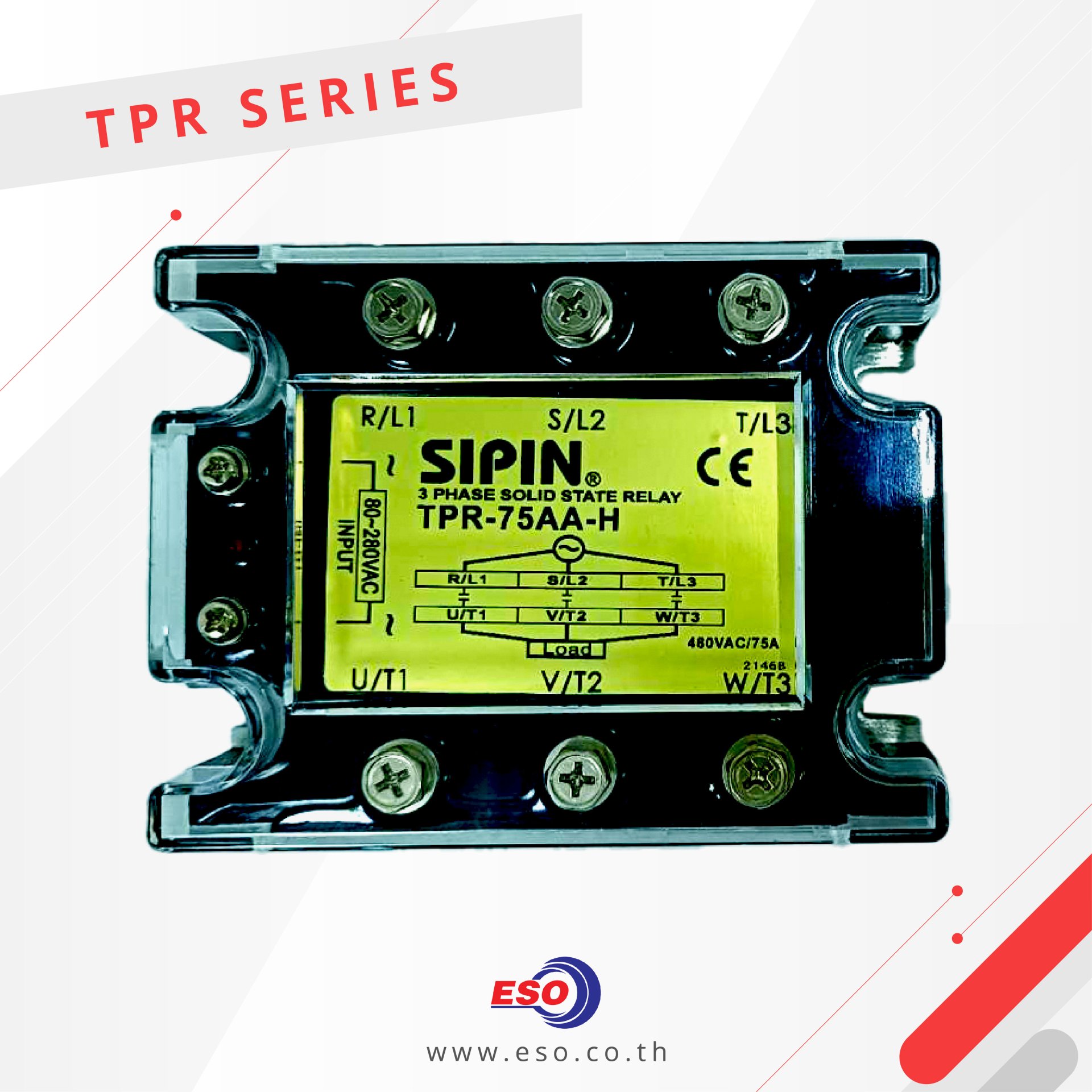 TPR Series 3 Phase Solid State Relay, AC Output(H) , SIPIN - eso