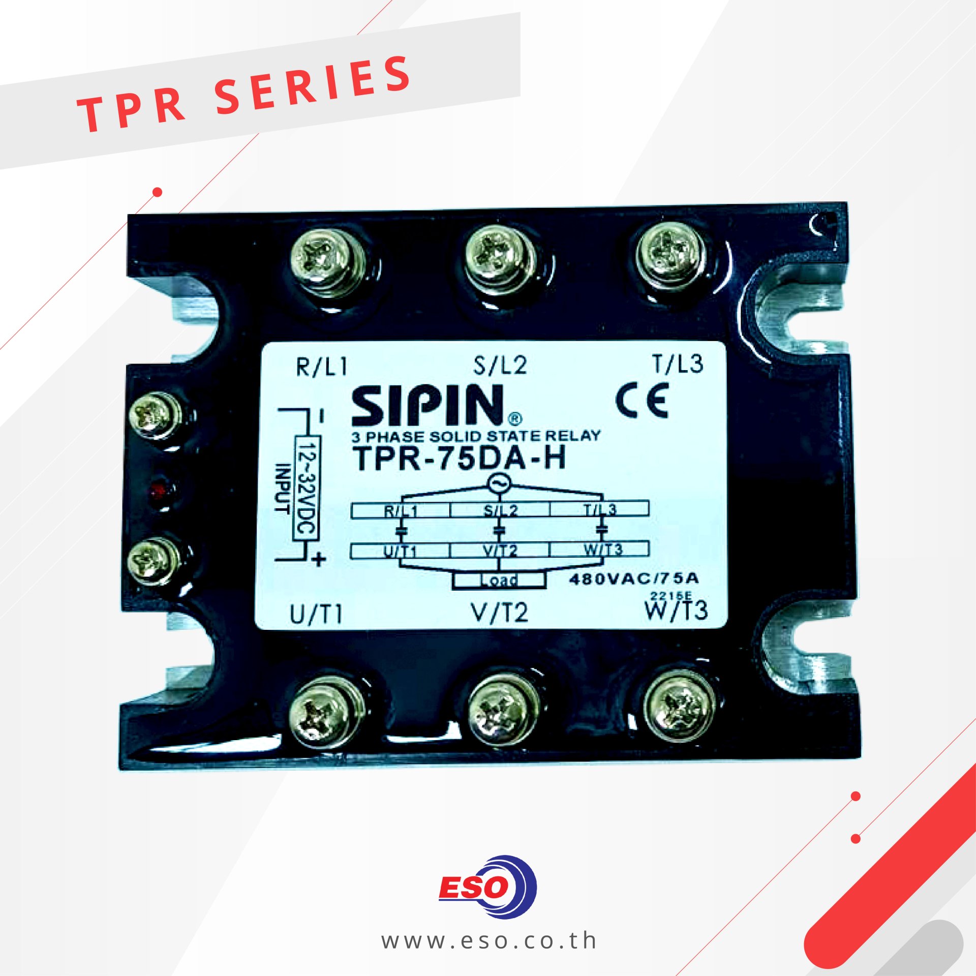 TPR Series 3 Phase Solid State Relay, AC Output(H) , SIPIN - eso